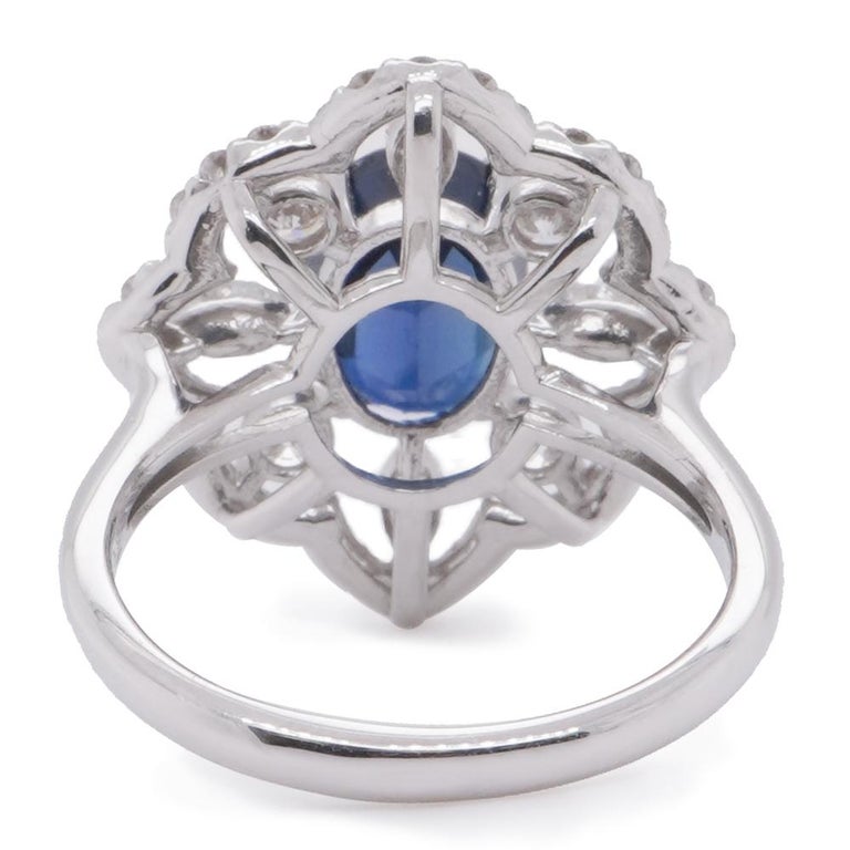 No Heat 2.80 Carat Sapphire Certified and 1 Carat Diamond PT 900 ...