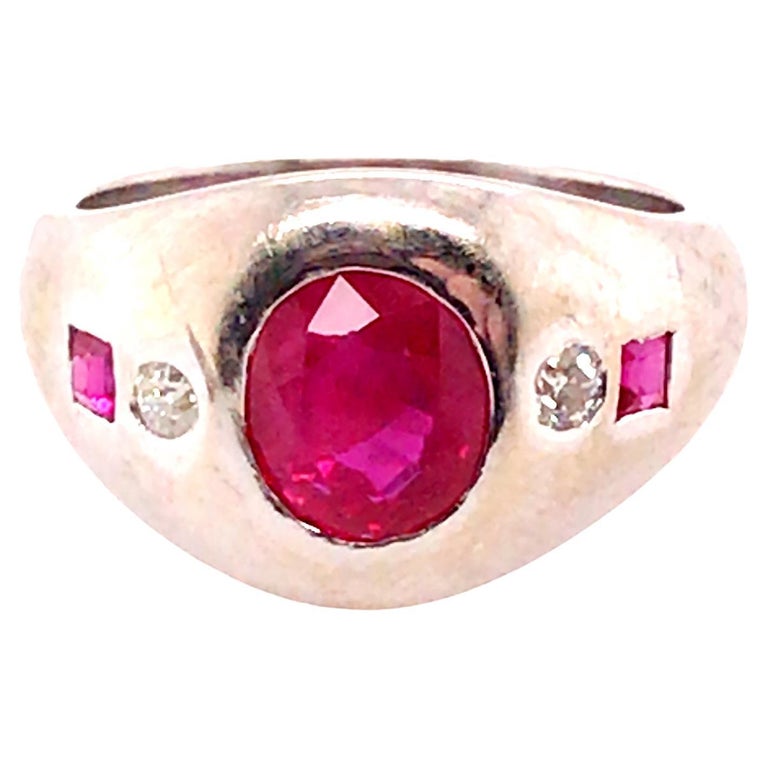 No Heat Burma Ruby Diamond Engagement Ring 2ct Pigeon Blood Vintage GIA ...