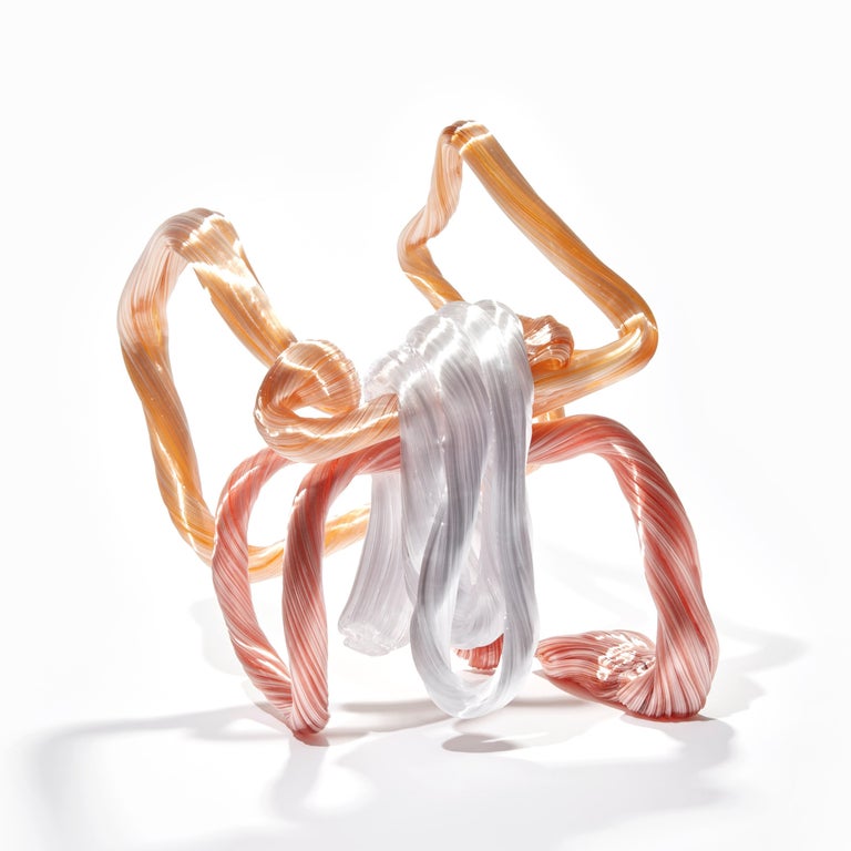No Limits #1, a Pink, Peach and White Glass Sculpture by Maria Bang ...