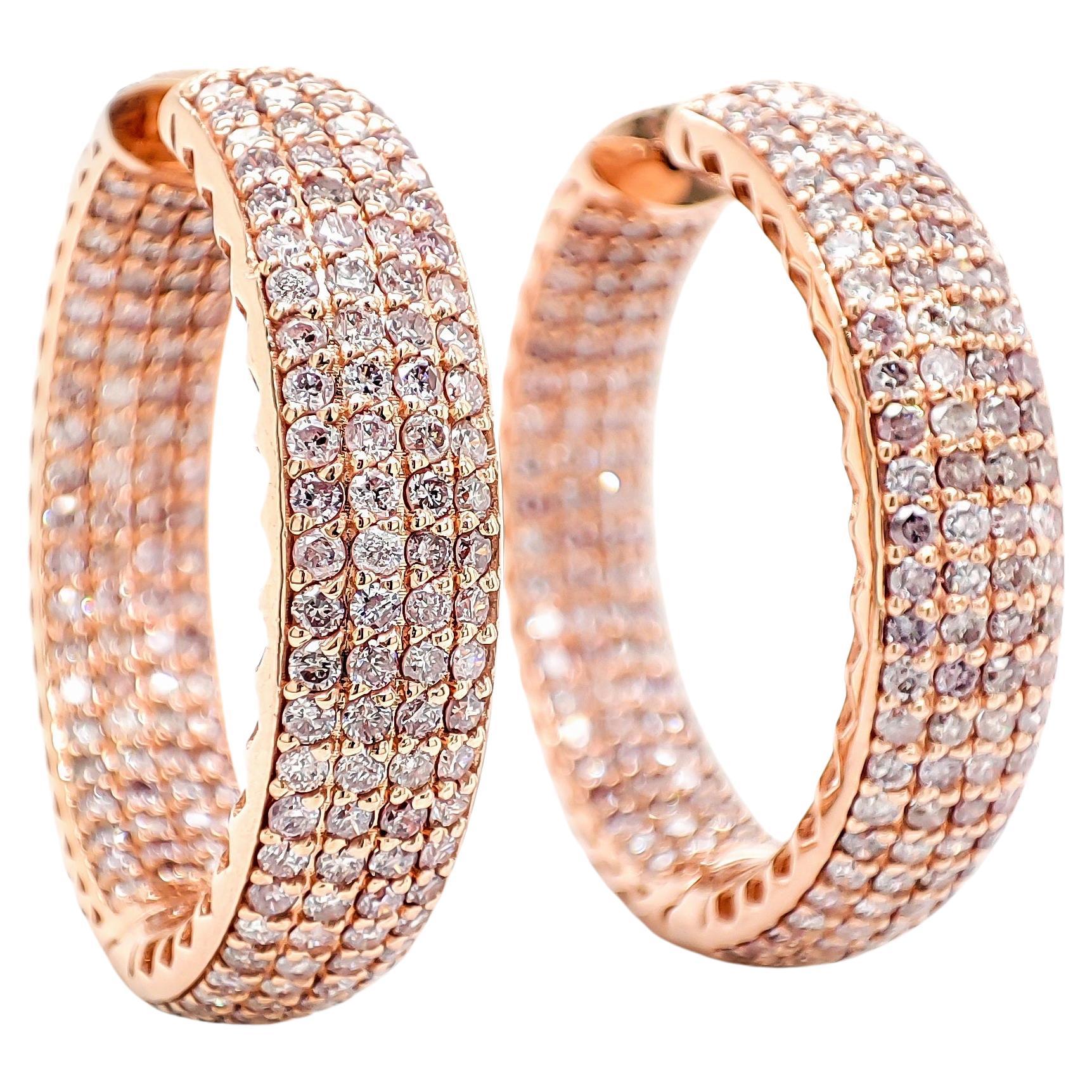 0.70 Carat Round Fancy Pink Diamond Ring 14k Rose Gold For Sale at 1stDibs