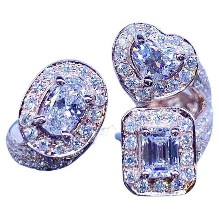 No Reserve, Certified GIA D Color Diamonds on Ring in Gold For Sale at ...