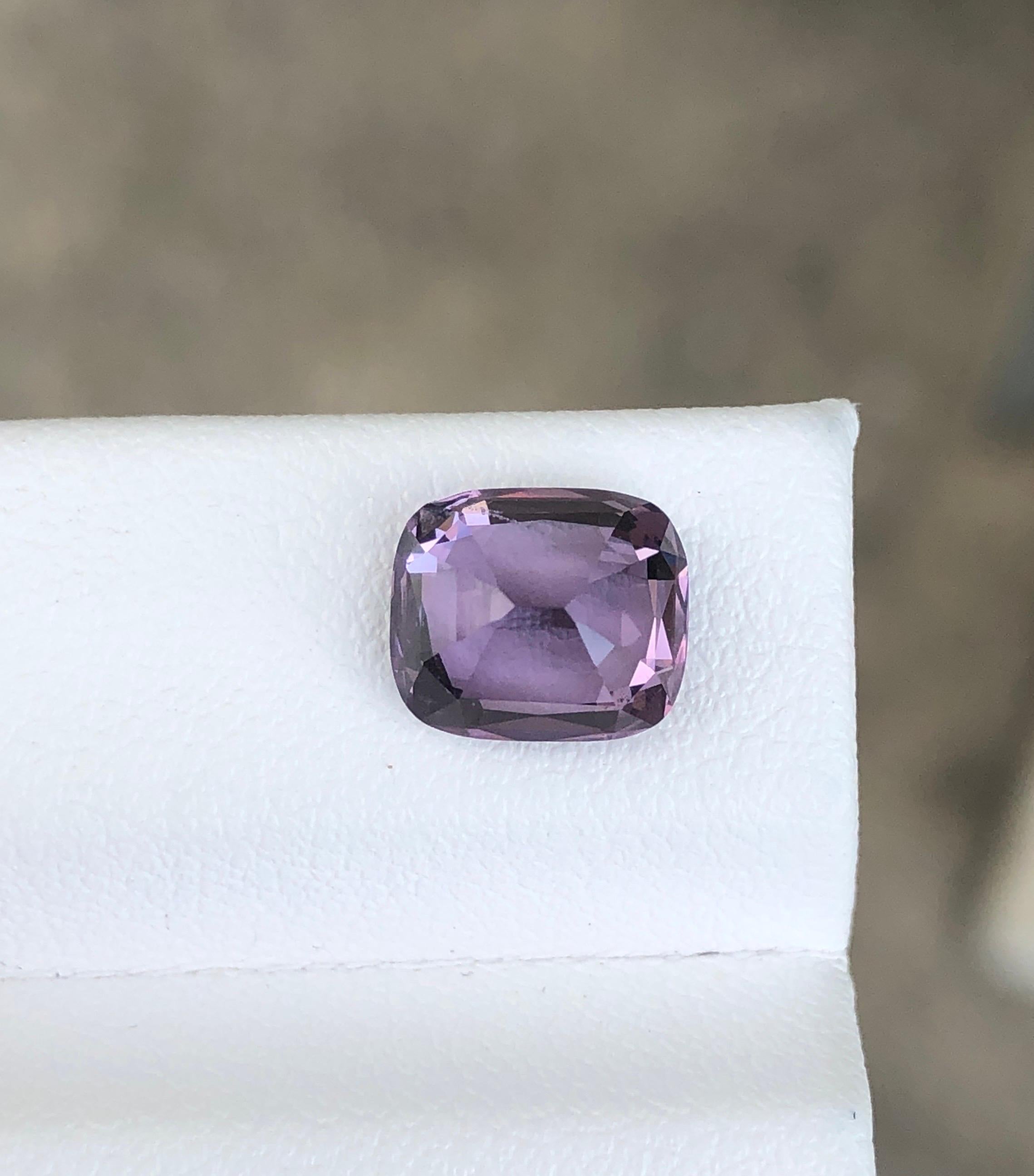 No Reserve Natural Lavender Purple Spinel 3.15ct Cuhsion For Sale at ...
