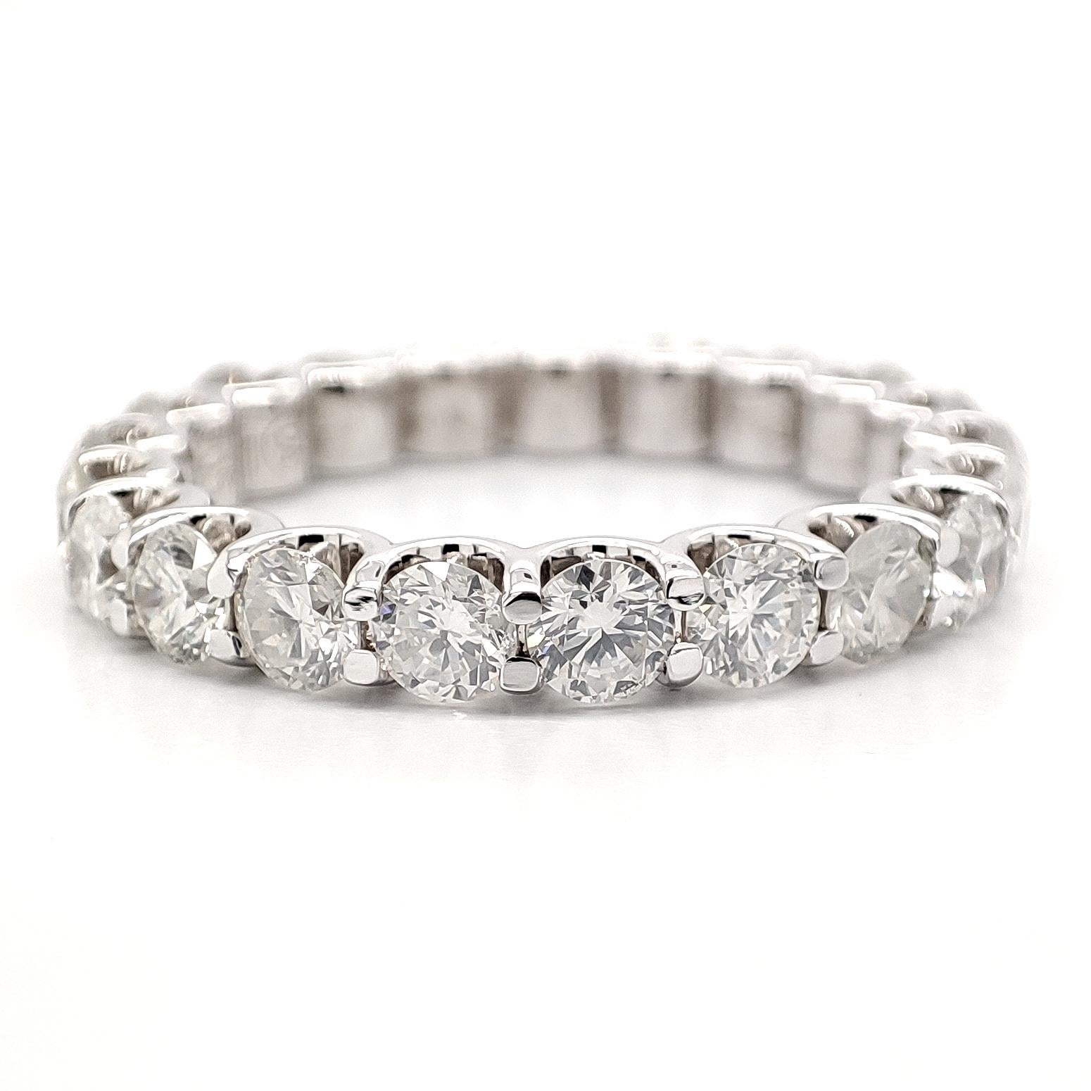 1$ NO RESERVE- 2.44 Carat Diamond Eternity Ring 14K White Gold For Sale ...