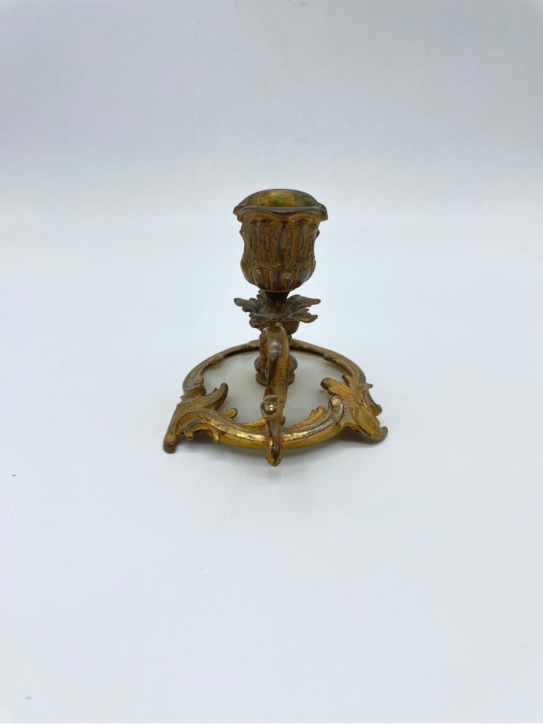 Noble Neo Rococo candlestick, gilded bronze, around 1900 For Sale at ...