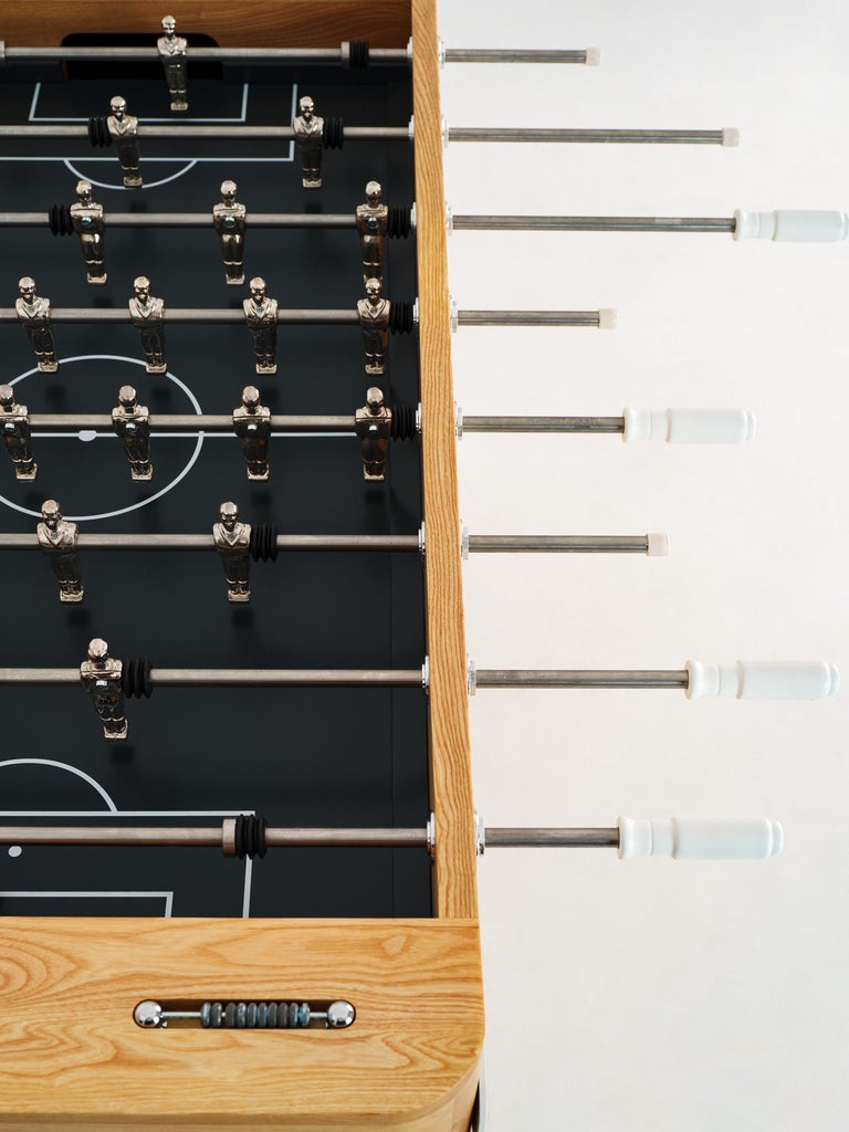 Nobu Modern Ash wood White Steel Leg Foosball Table For Sale at 1stDibs