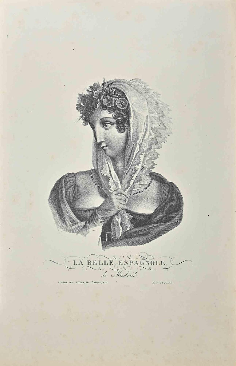 Noel François Bertrand - The Spanish Beauty - Etching by N.F. Bertrand ...