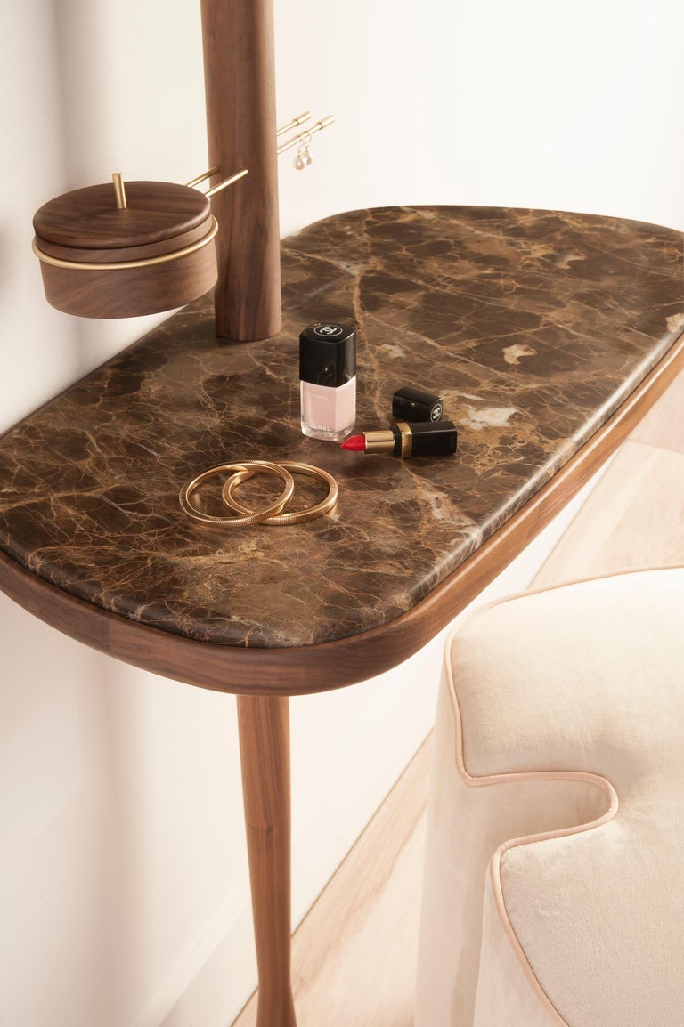 Nomon Vanity Table with Marble Top and Pouf by Andres Martinez For Sale ...