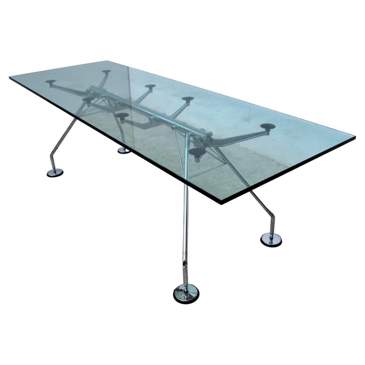 Iconic Nomos Table with a Circular Walnut Top by Norman Foster, Italy ...