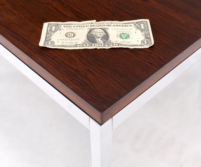 Non Matching Pair of Rosewood and Crome Square Knoll Side End Tables ...