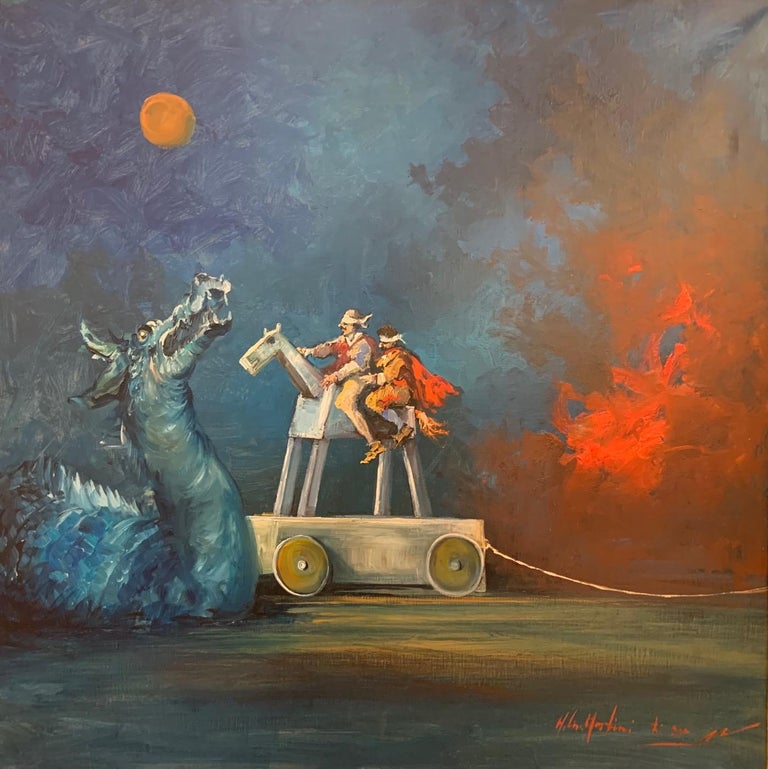 Norberto Martini - Don Quixote and Sancho Panza - Figurative Painting ...