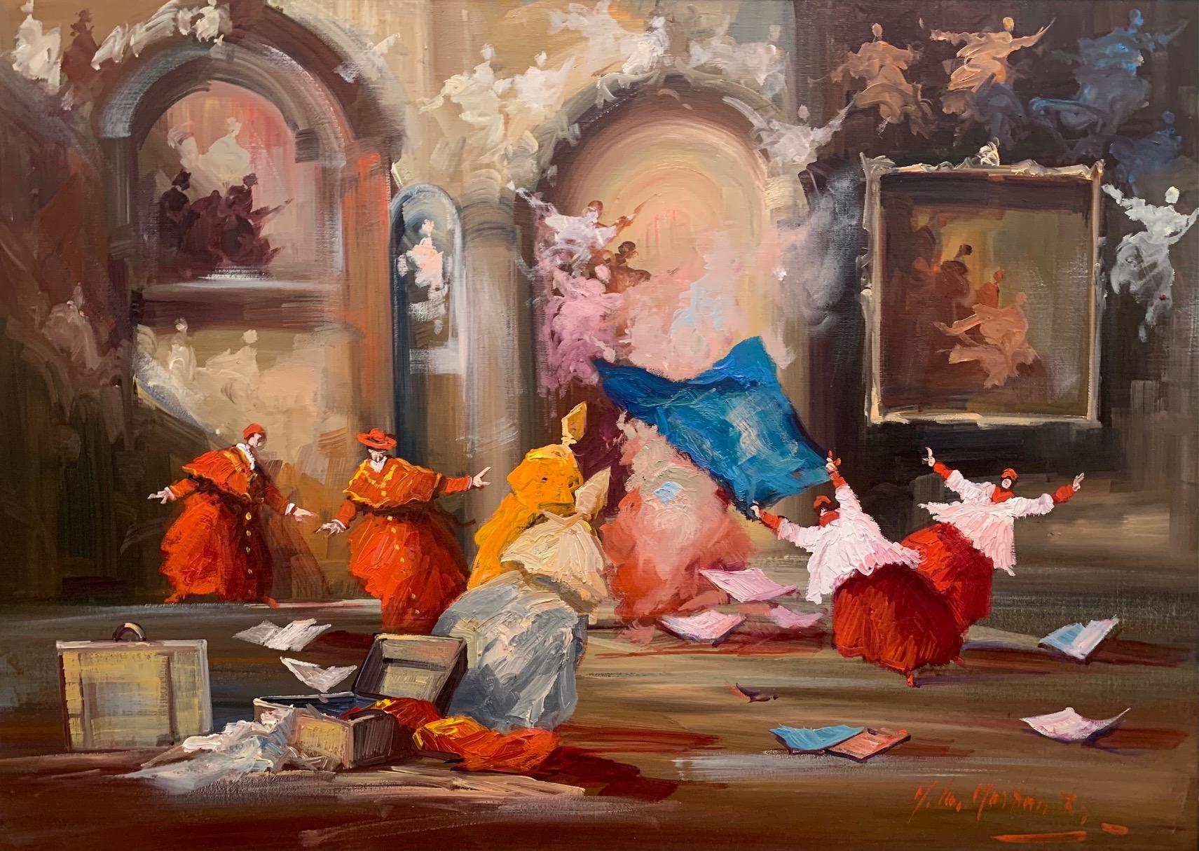 Norberto Martini - Magic In The Library - Figurative Painting by ...