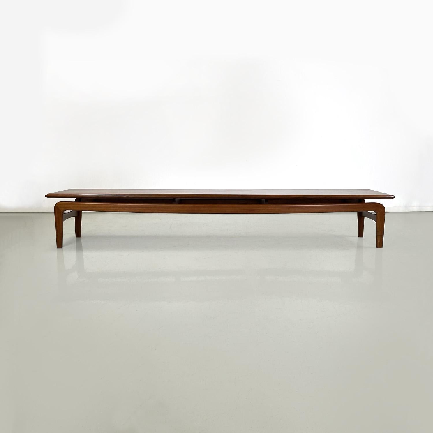 Nord European mid-century modern long wooden coffee table or bench ...