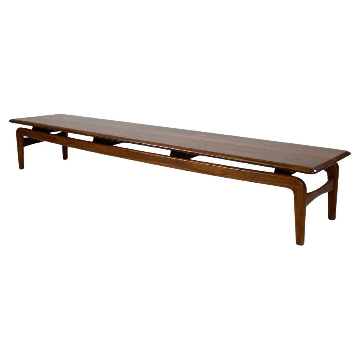 Northern European mid-century modern long wooden coffee table or bench ...
