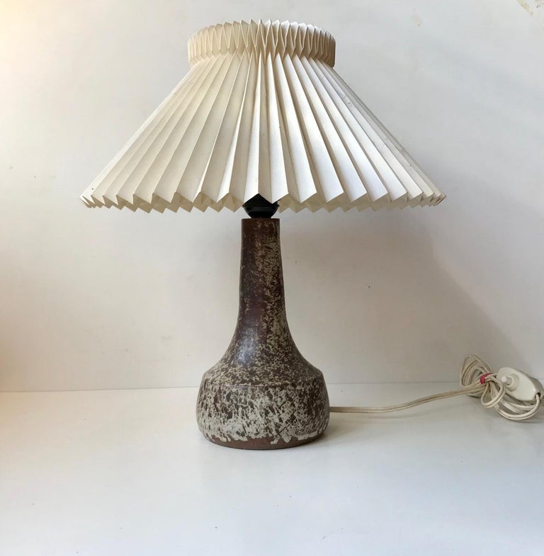 Nordic Modern Ceramic Table Lamp with Earthy Glazes, 1960s at 1stDibs