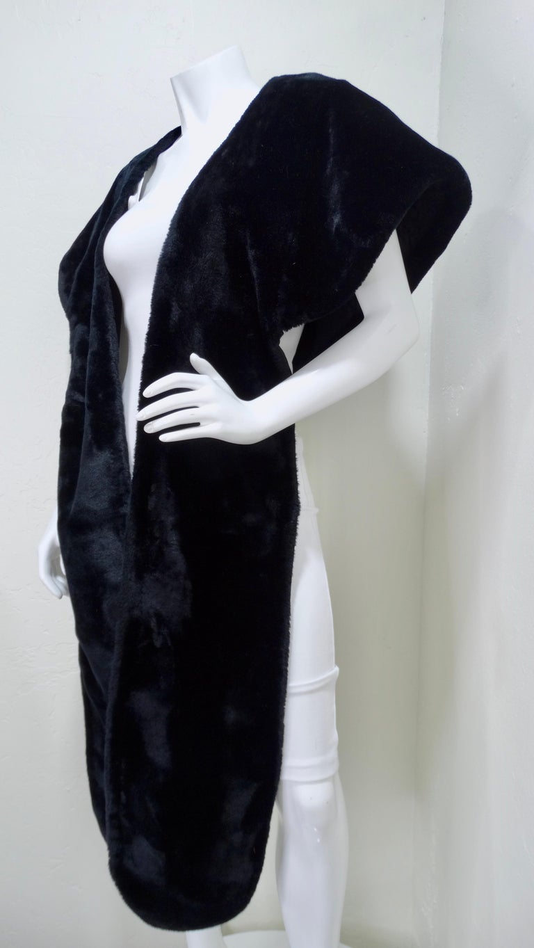 Norma Kamali Avant-Garde Faux Fur Shawl For Sale at 1stDibs