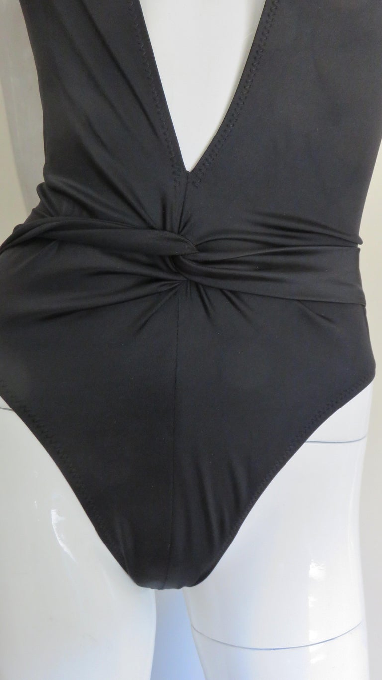 Norma Kamali New Plunging Swimsuit at 1stDibs | norma kamali swimsuit