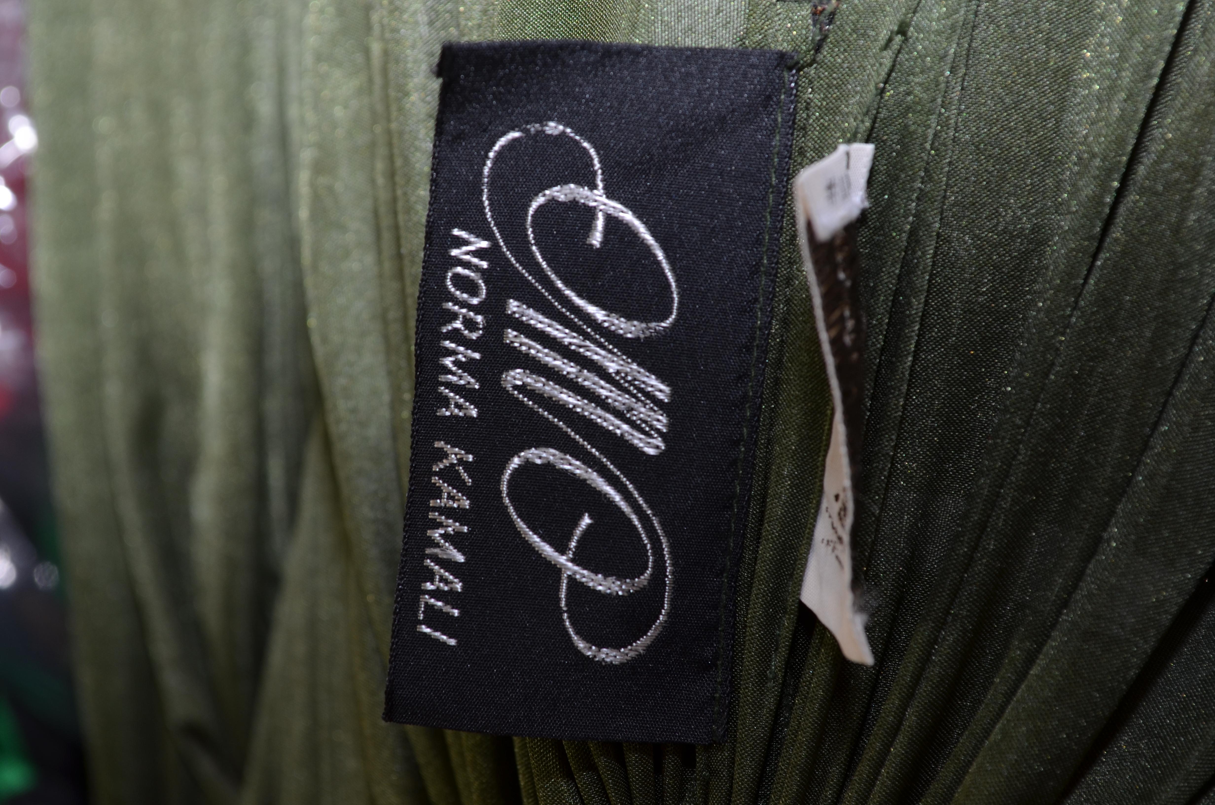 Norma Kamali OMO Olive Green Draped Dress at 1stDibs | olive norma, omo ...