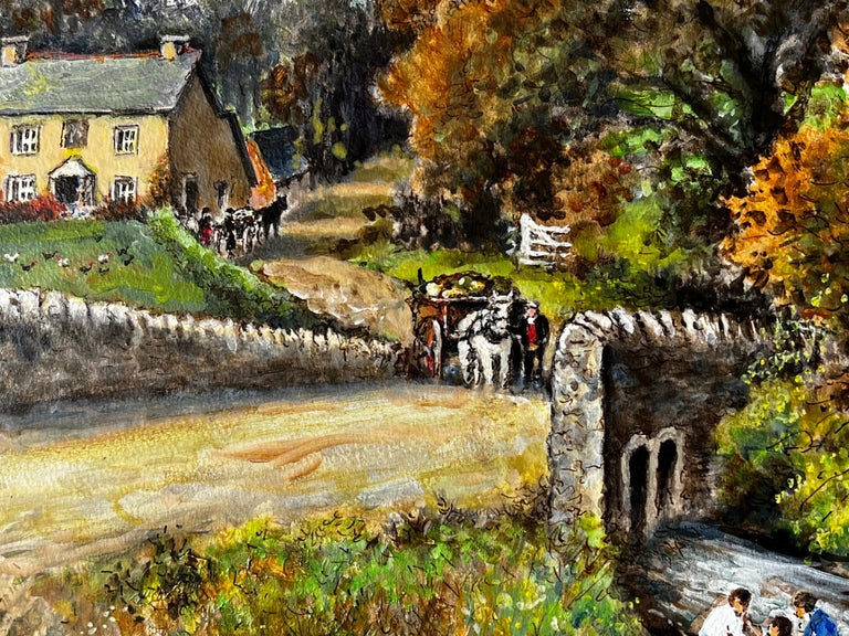 Norman A Olley - Horse and Cart Travelling Up The Cobbled Bridge In ...