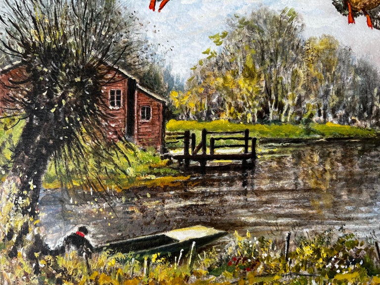 Norman A Olley - Mallard Ducks Dropping into The Ember Surrey River For ...