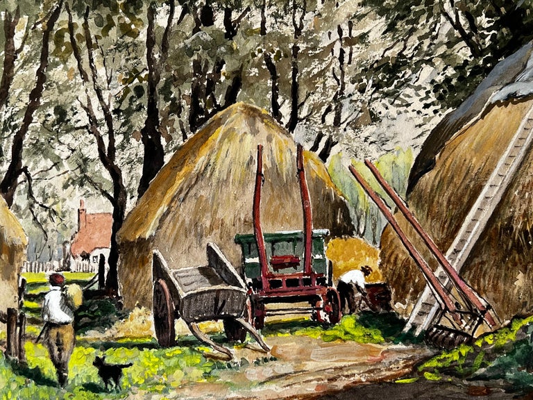 Norman A Olley - Summertime Landscape, Gathering Hay From The Hay ...