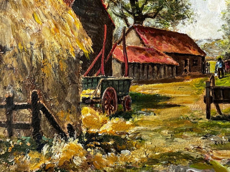 Norman A Olley - Surrey Farmyard Of Farmers At Work - British Landscape ...