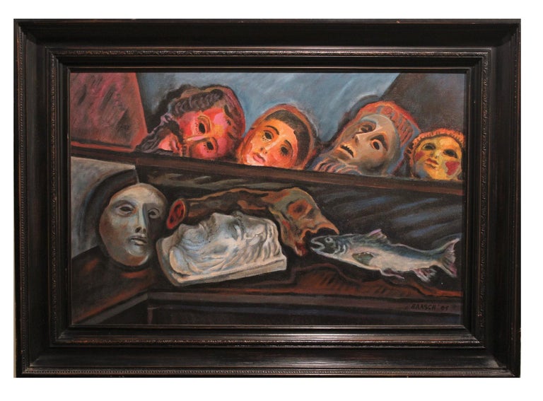 Norman Baasch - Dark Tonal Surrealist Mask Still Life with a Fish For ...