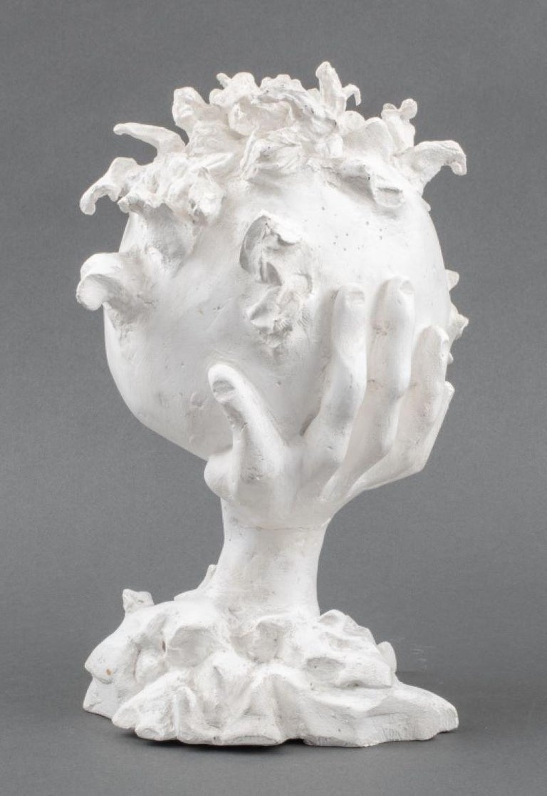 Norman Carton 'Head in Hand' Plaster Sculpture For Sale at 1stDibs