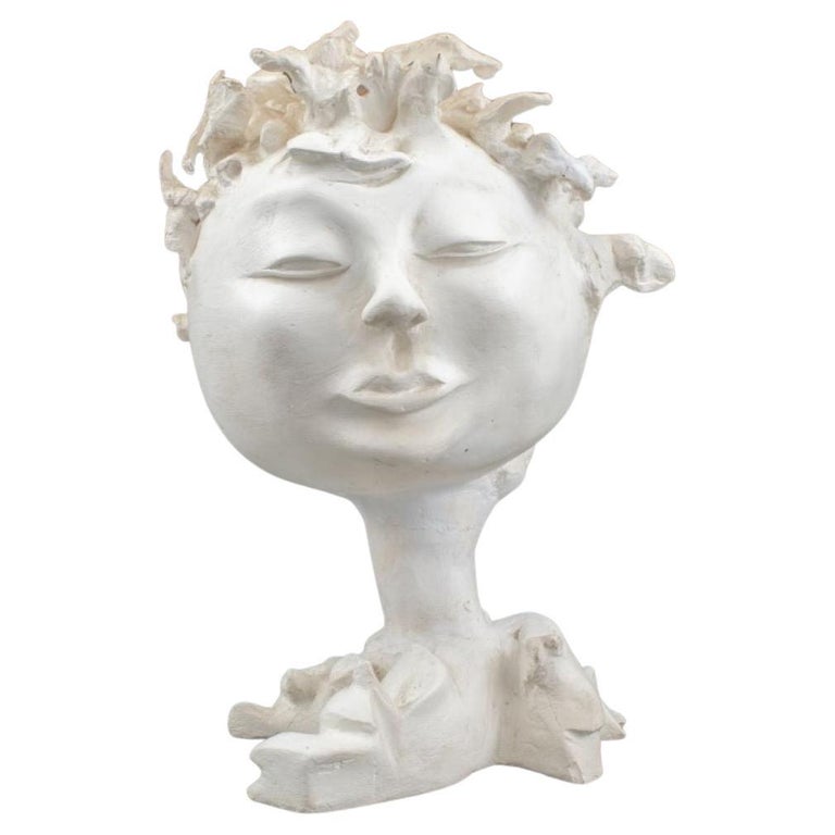 Norman Carton ''Head in Hand'' Plaster Sculpture For Sale at 1stDibs