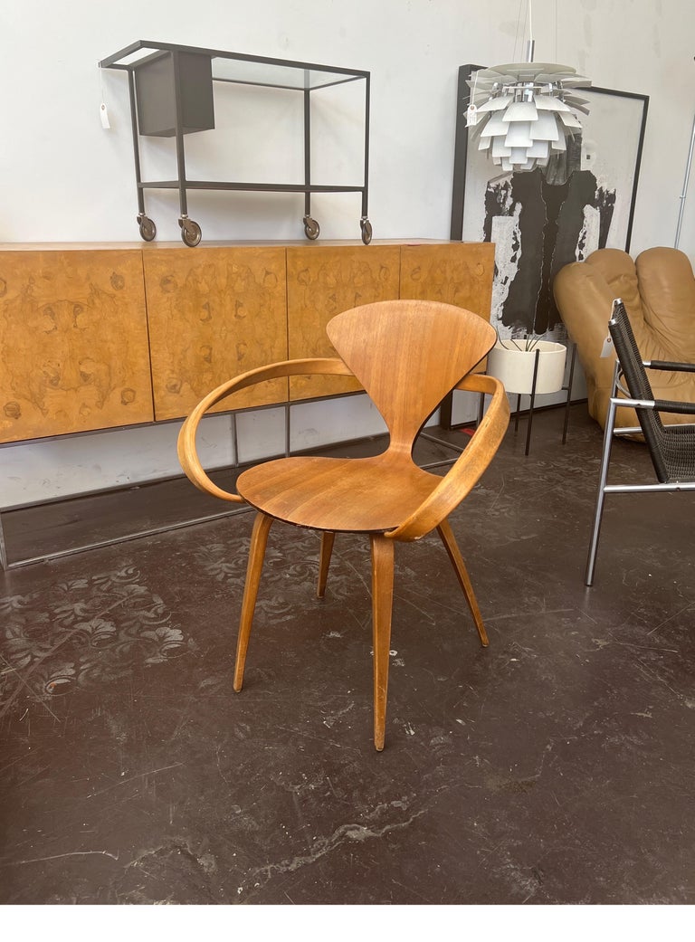 Norman Cherner Walnut Pretzel Arm Chair Plycraft Mid-Century Modern For ...