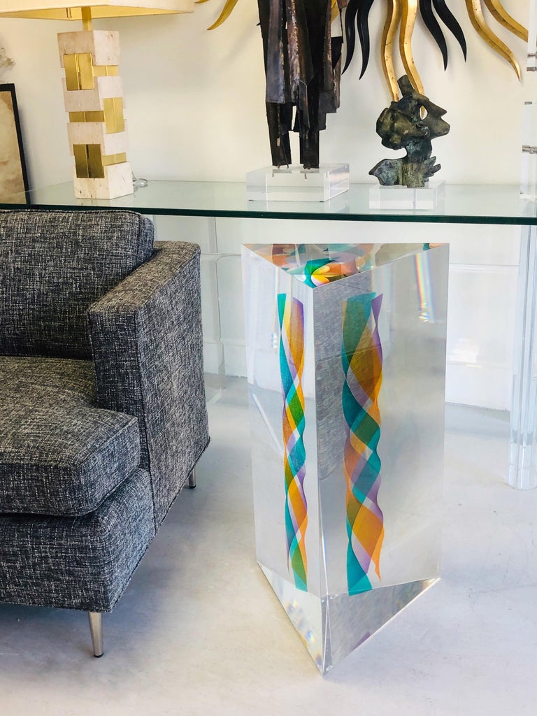 Norman Mercer Monumental Op Art Lucite Sculpture, 1993 For Sale at 1stDibs