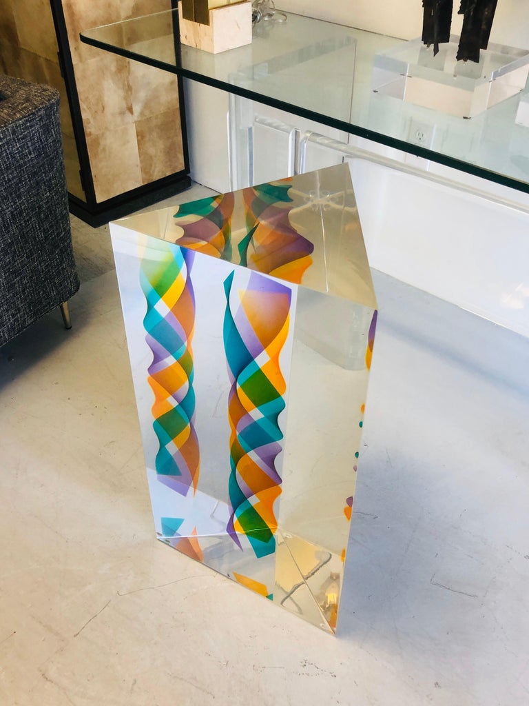 Norman Mercer Monumental Op Art Lucite Sculpture, 1993 For Sale at 1stDibs
