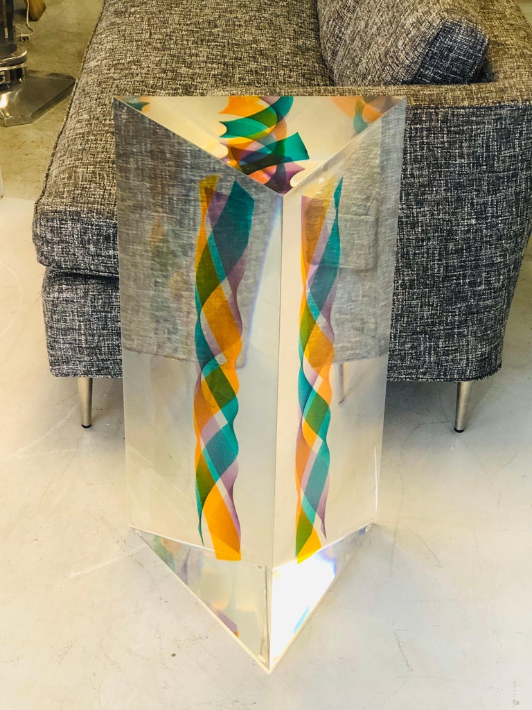 Norman Mercer Monumental Op Art Lucite Sculpture, 1993 For Sale at 1stDibs