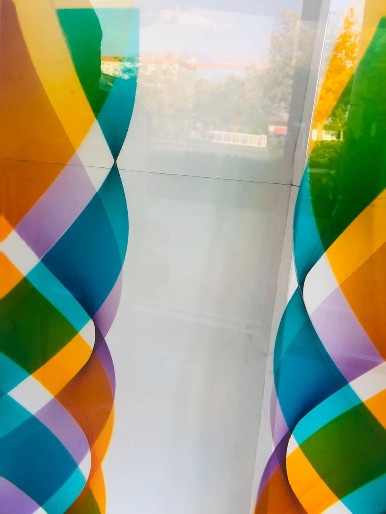 Norman Mercer Monumental Op Art Lucite Sculpture, 1993 For Sale at 1stDibs