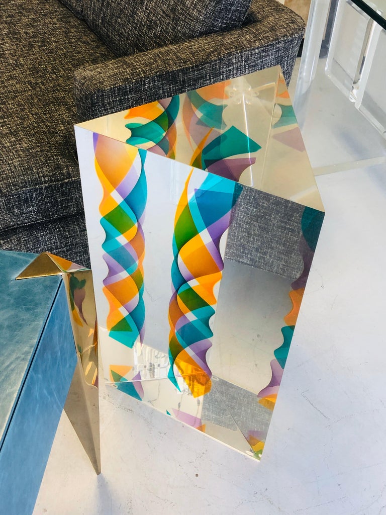 Norman Mercer Monumental Op Art Lucite Sculpture, 1993 For Sale at 1stDibs