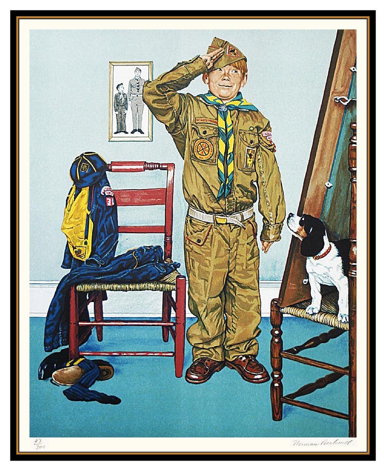 Norman Rockwell - Norman Rockwell Boy Scouts Of America Hand Signed ...