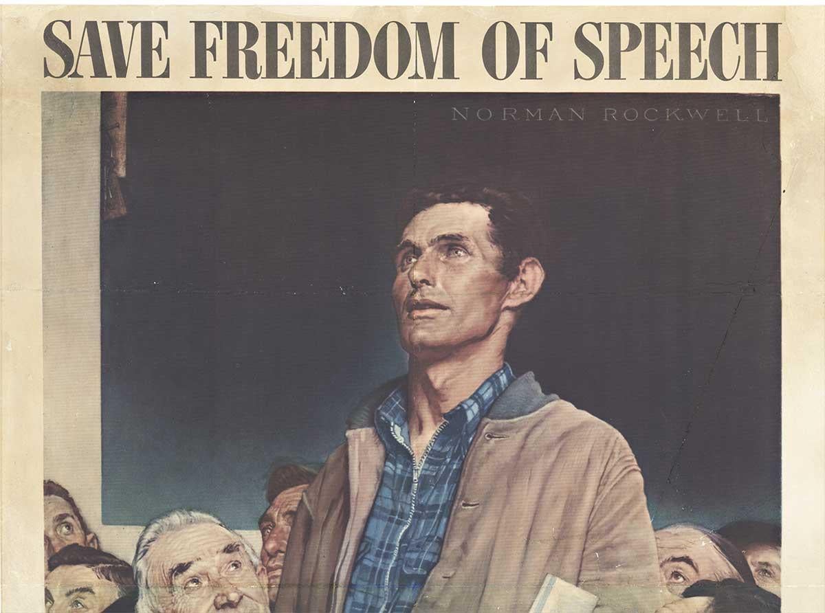 Norman Rockwell - Save Freedom of Speech original 1943 Four Freedoms ...