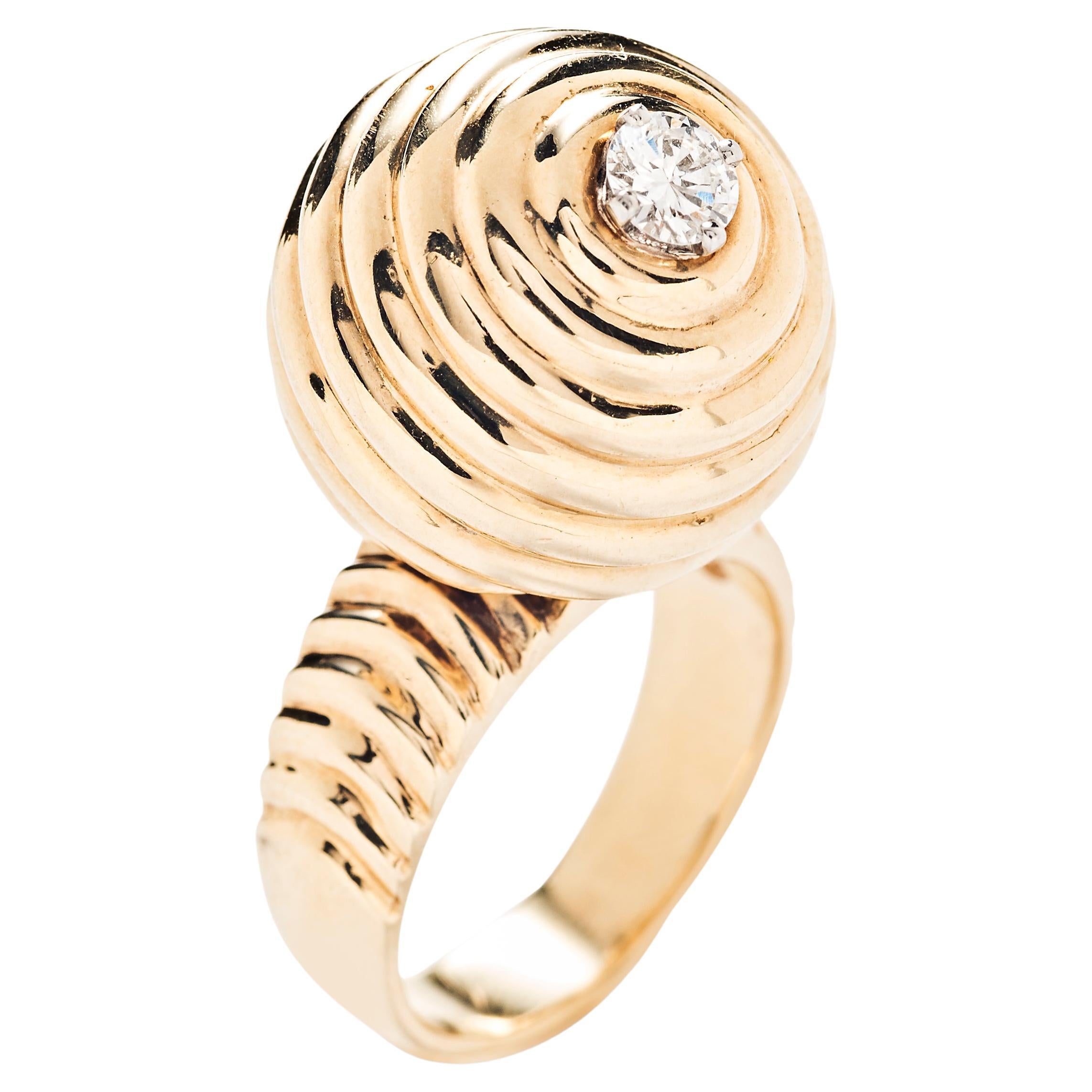 N Teufel Dolphin Diamond Spinner Ring 18 Karat Gold Motion circa 1987 ...