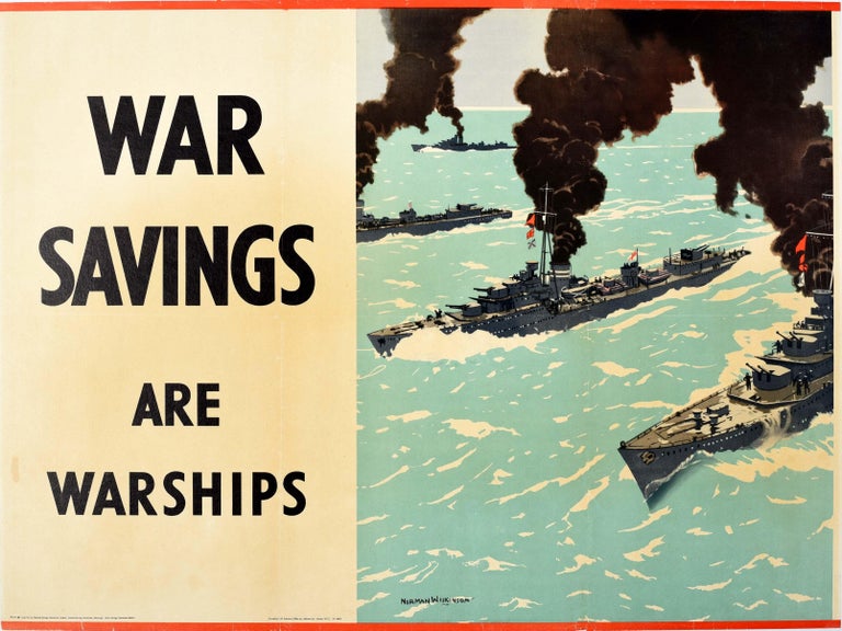 Norman Wilkinson - Original Vintage Poster War Savings Are Warships ...