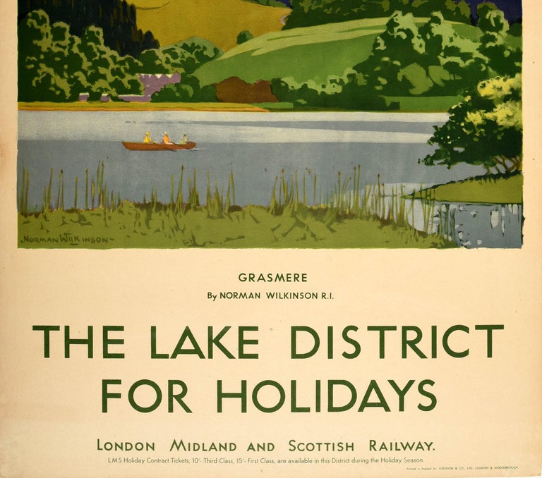 Norman Wilkinson - Original Vintage Travel Poster Lake District For ...