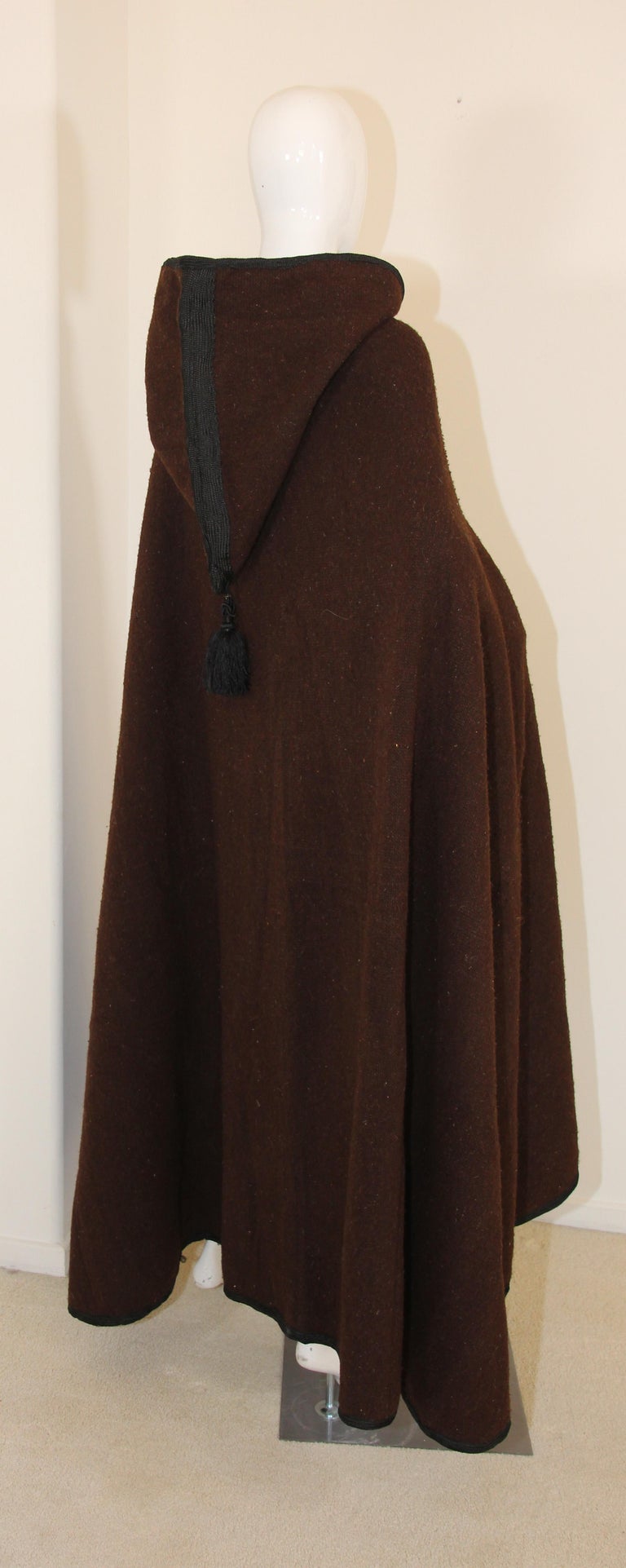 North Africa Berber Ethnic Moroccan Burnous Brown Wool Cape at 1stDibs