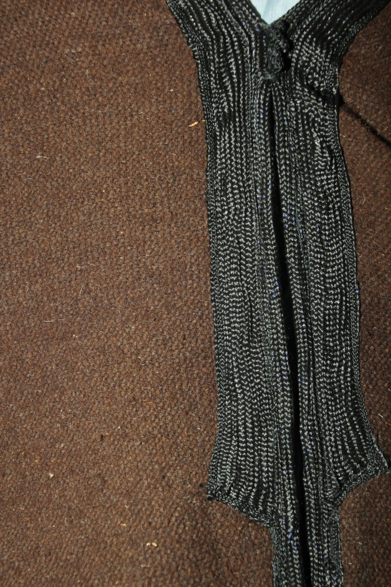 North Africa Moroccan Berber Tribal Burnous Brown Wool Cape at 1stDibs