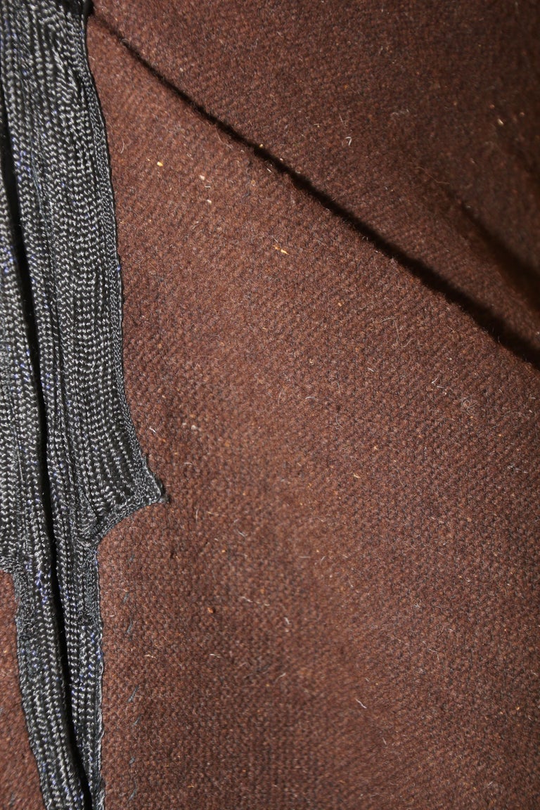 North Africa Moroccan Berber Tribal Burnous Brown Wool Cape at 1stDibs