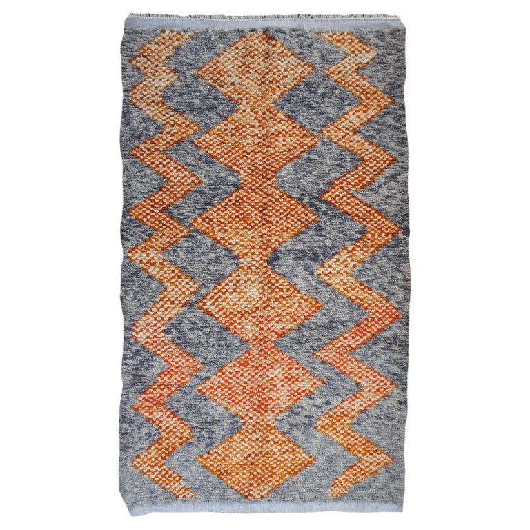 North African Moroccan Berber Rug Diamond Design Soft Quality Gray ...