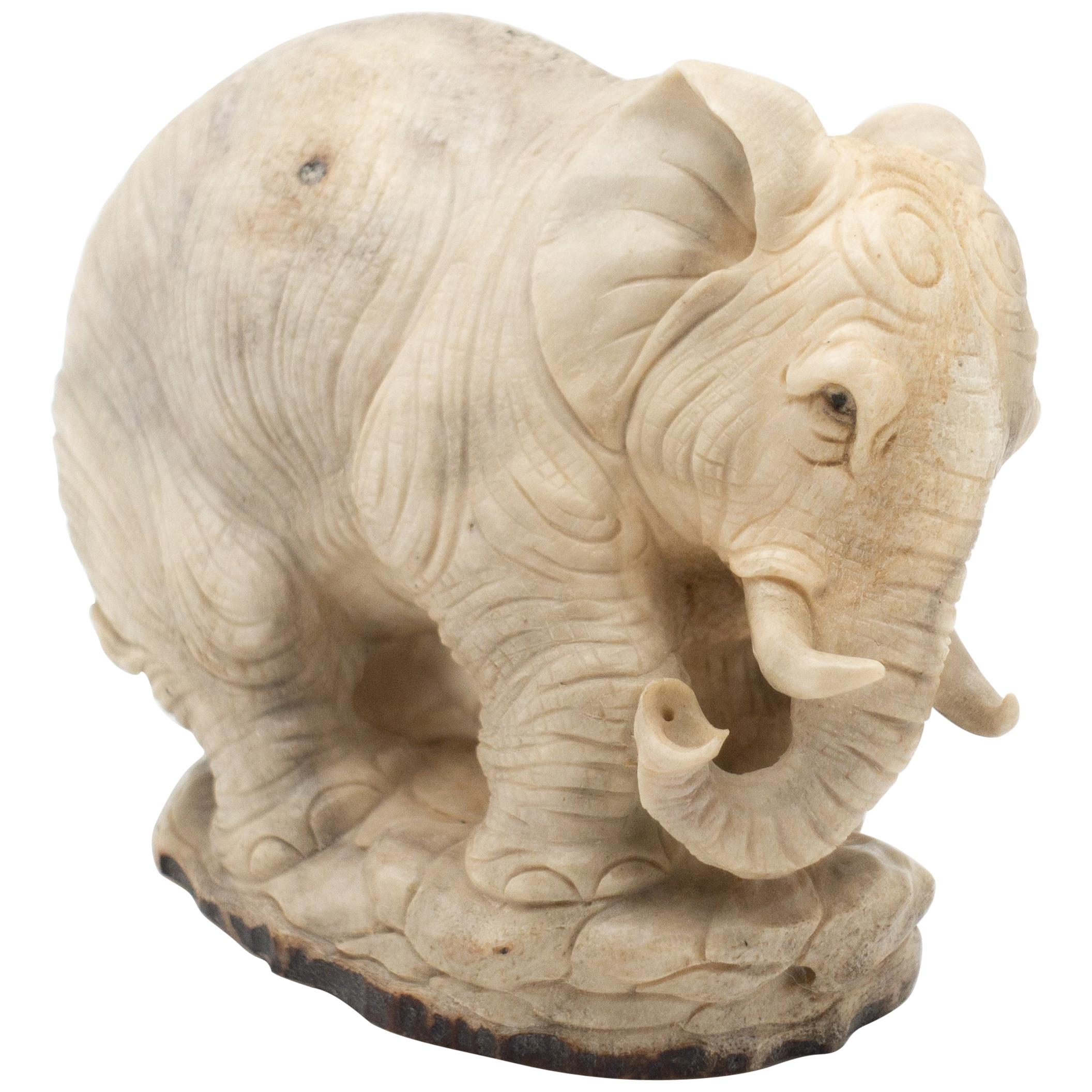 North American Moose Antler Carving of Elephant For Sale at 1stDibs ...