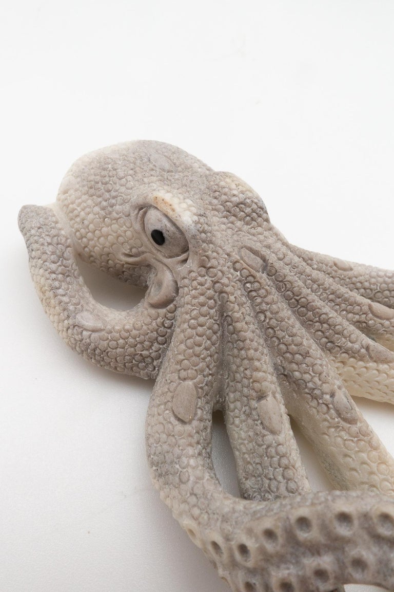 North American Moose Antler Carving of Octopus at 1stDibs