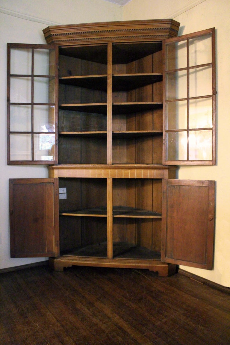 North Carolina Reynolds Family Corner Cabinet, with Cherry and Walnut ...