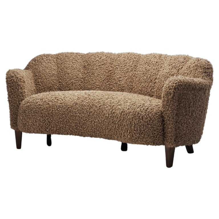 Northern European Curved Three-Seater Sofa, Europe, ca 1950s For Sale ...
