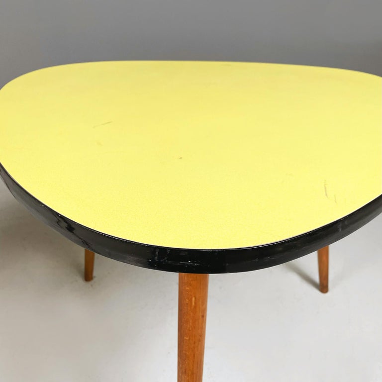 Northern European Midcentury Wood Yellow and Black Formica Coffee ...