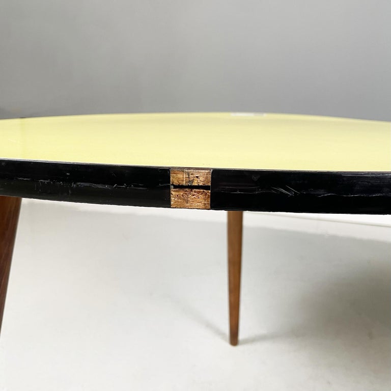 Northern European Midcentury Wood Yellow and Black Formica Coffee ...