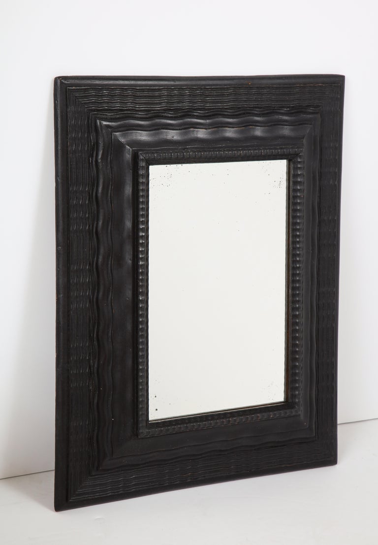 Northern Italian Ripple and Wave Carved and Ebonized Mirror Frame at ...